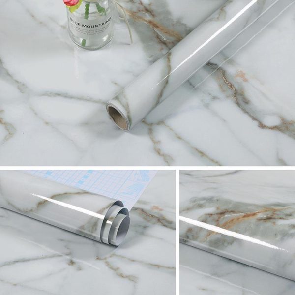 PVC Self Adhesive Kitchen Marble Sticker Sheets 2 (Meter) 60x200cm ...