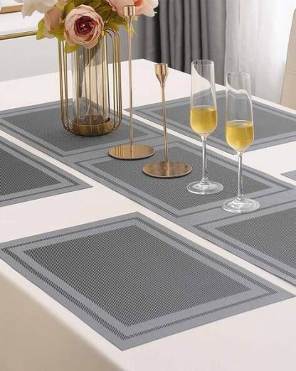 7 Pieces Table Mat and Runner Set | Table Mat | Table Runner | Dining ...