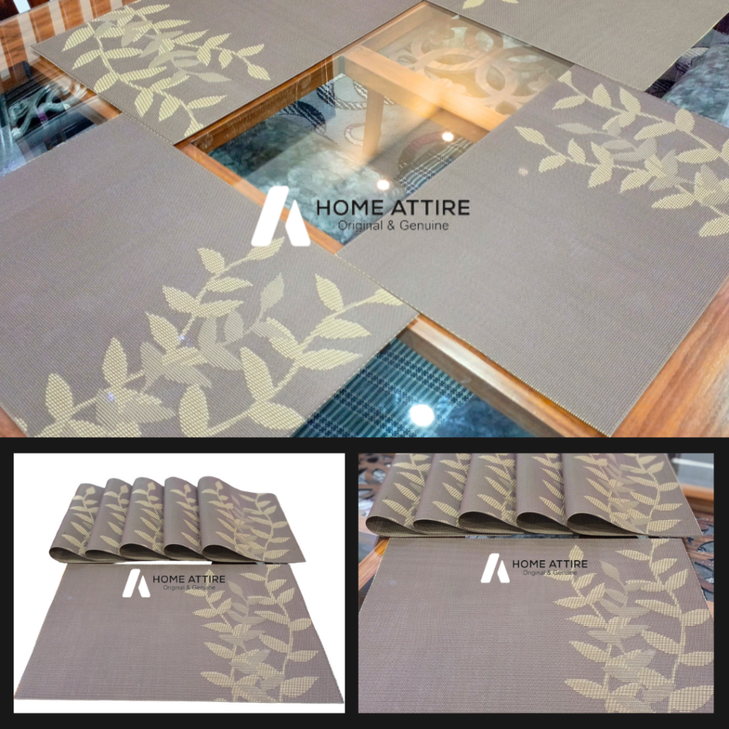 Dining Table Mats Set of 6 and 8 Pieces Placemats Rectangular Brown ...