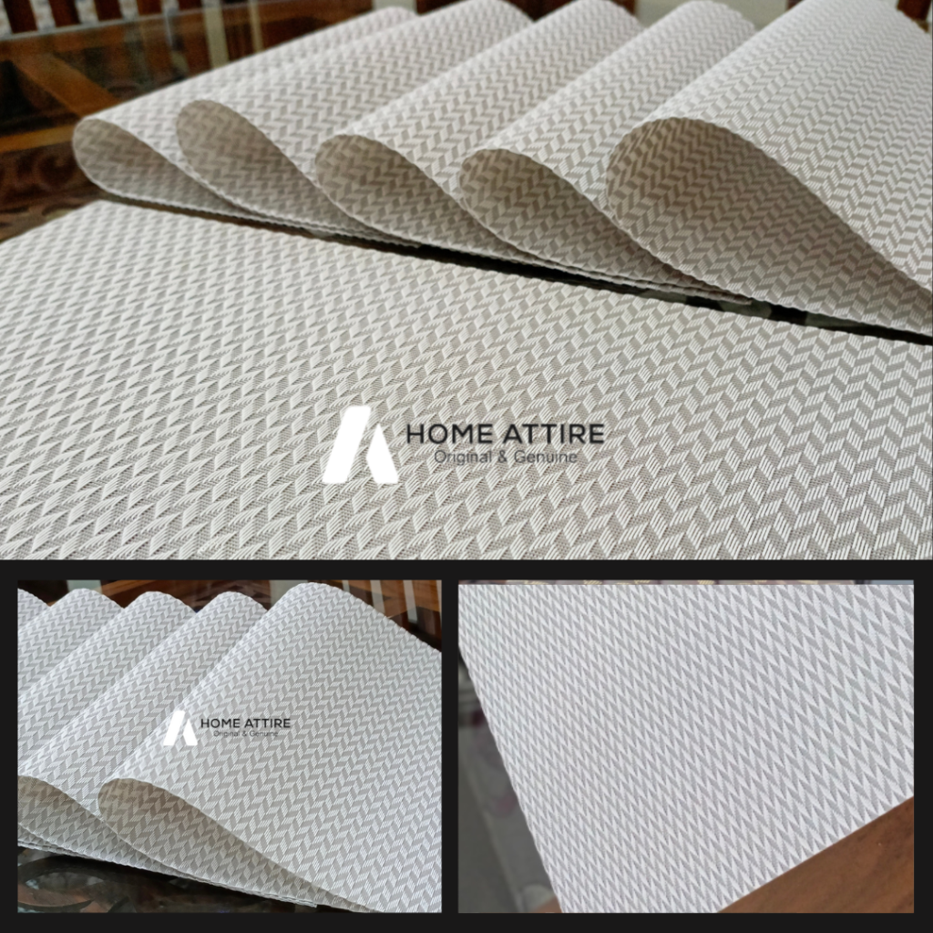 Dining Table Mats Set of 6 and 8 Pieces Placemats Rectangular Ash Grey ...