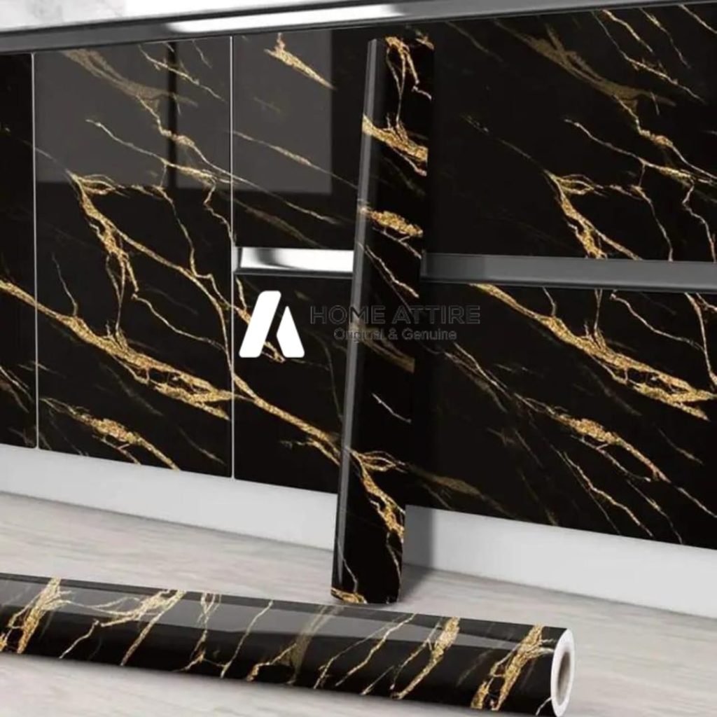 Self Adhesive PVC Sticker Marble Sheet Price in Pakistan - Black Gold ...