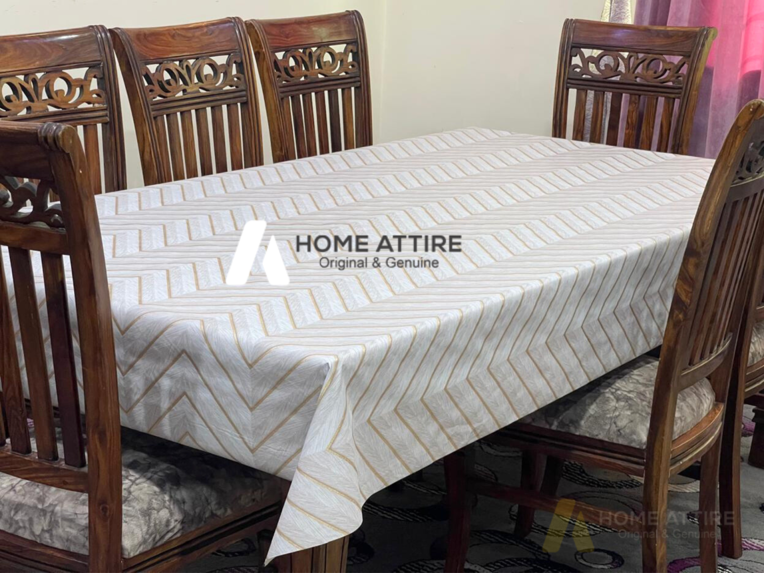 Modern Chevron Dining Table Cover 4 Seater, 6 Seater & 8 Seater