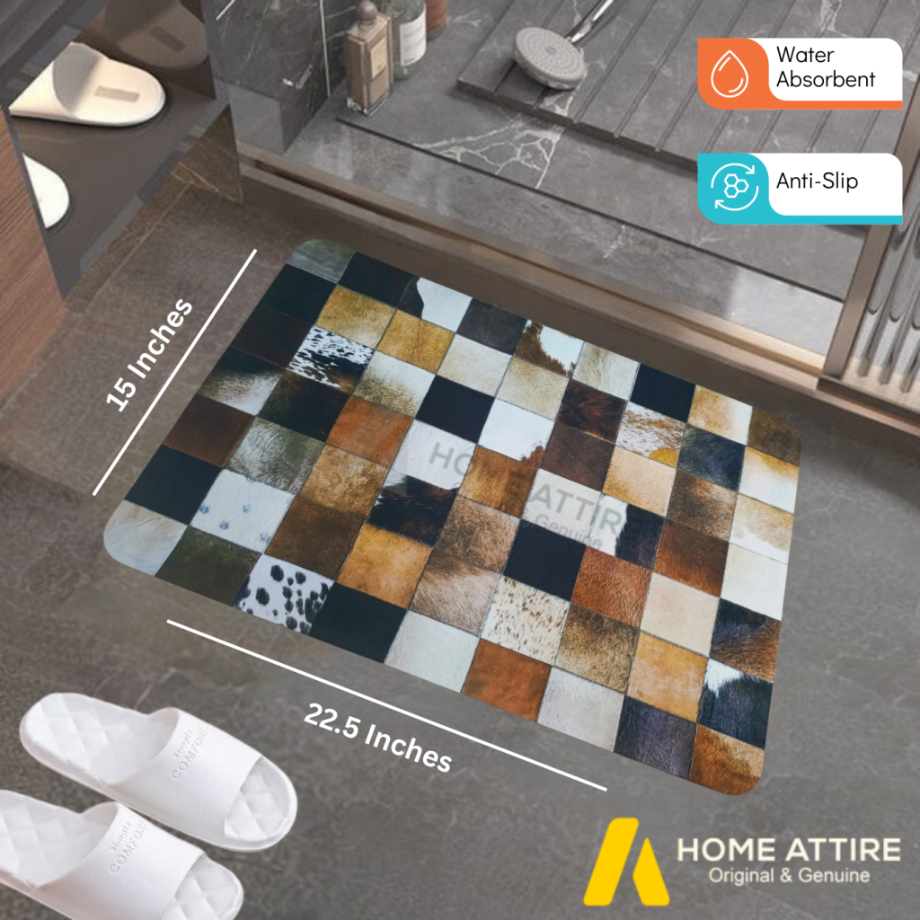 Water Absorbent Anti-Slip Floor Mat for Bathroom and Kitchen